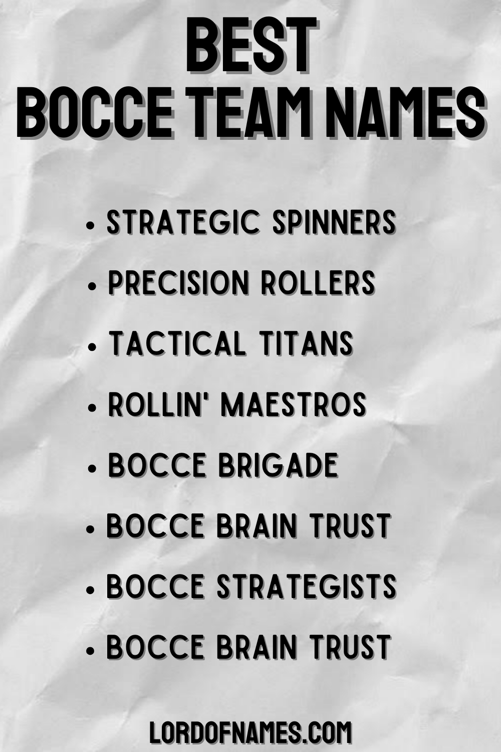 240 Bocce Ball Team Names That Score Big - Lord Of Names