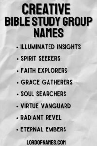 405+ Names for Bible Study Groups (Youths and Adults) - Lord Of Names