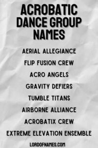 1224 Dynamic Dance Group Names [Dance Team Name generator] - Lord Of Names
