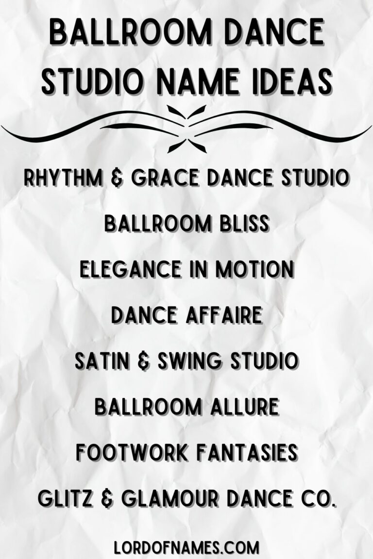 656 Dynamic Dance Studio Name Ideas - Lord Of Names