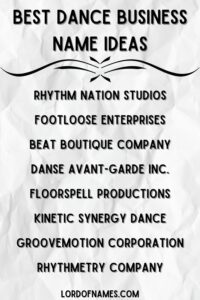 656 Dynamic Dance Studio Name Ideas - Lord Of Names