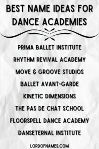 656 Dynamic Dance Studio Name Ideas - Lord Of Names