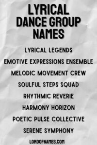 1224 Dynamic Dance Group Names [Dance Team Name generator] - Lord Of Names