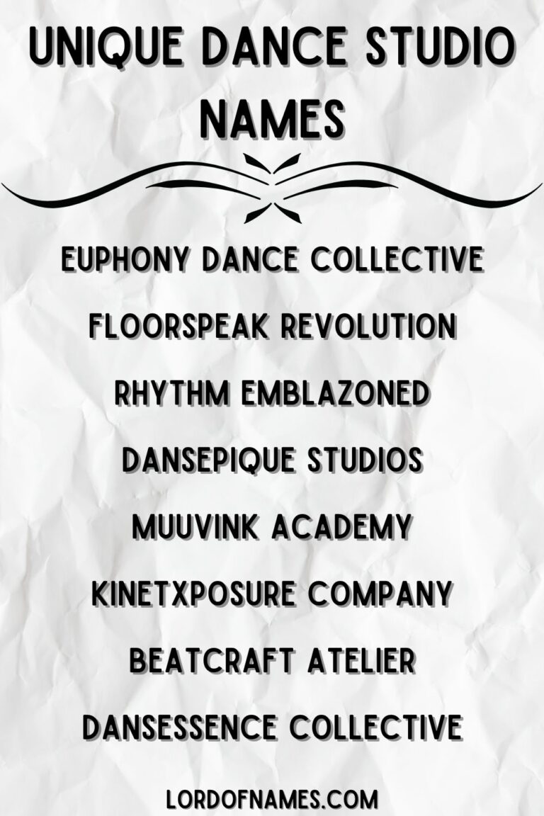 656 Dynamic Dance Studio Name Ideas - Lord Of Names