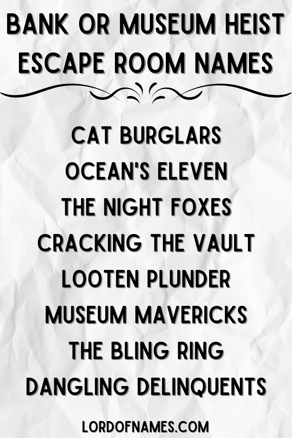 612 Best Escape Room Team Names - Lord Of Names