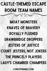 612 Best Escape Room Team Names - Lord Of Names