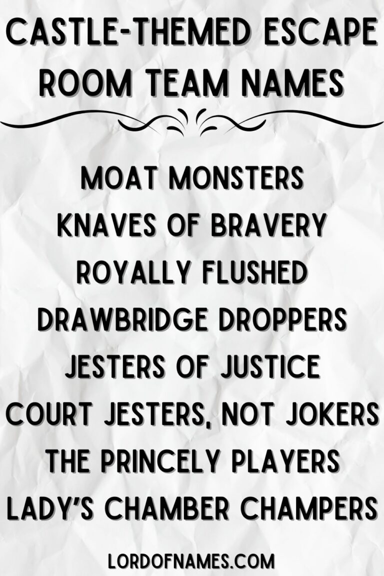 612 Best Escape Room Team Names - Lord Of Names