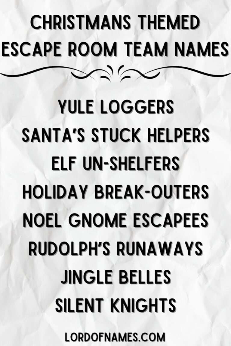 612 Best Escape Room Team Names - Lord Of Names