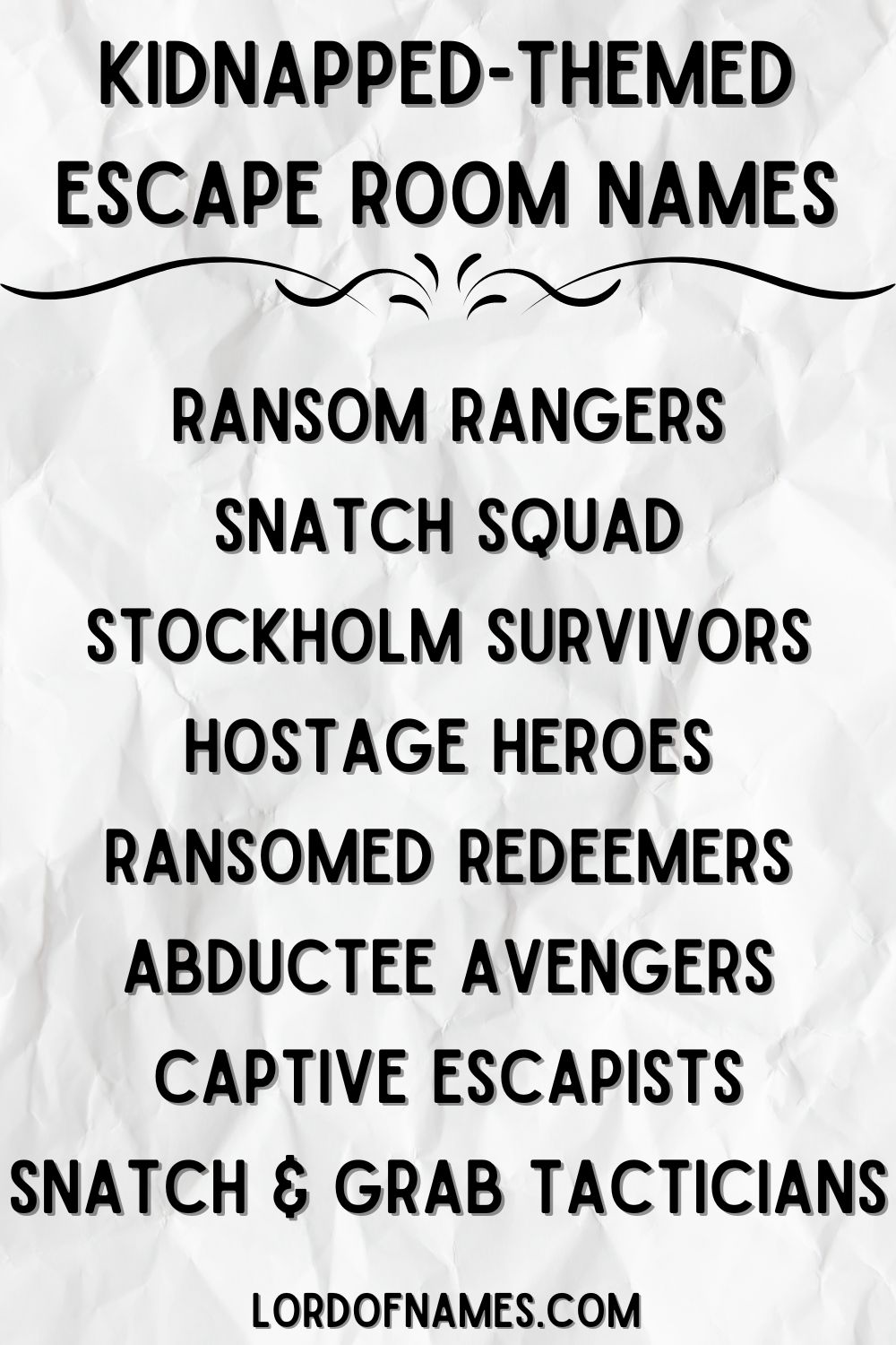 612 Best Escape Room Team Names - Lord Of Names