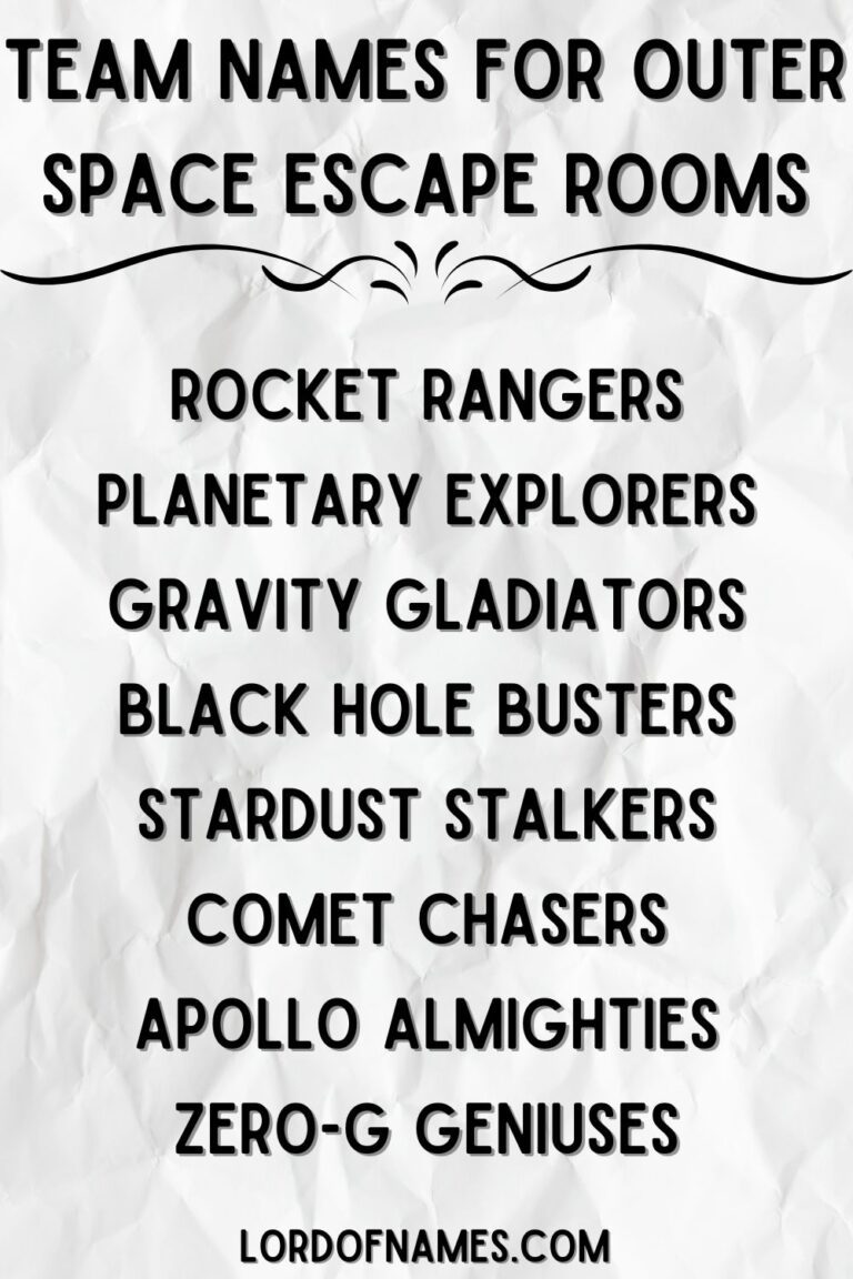 612 Best Escape Room Team Names - Lord Of Names
