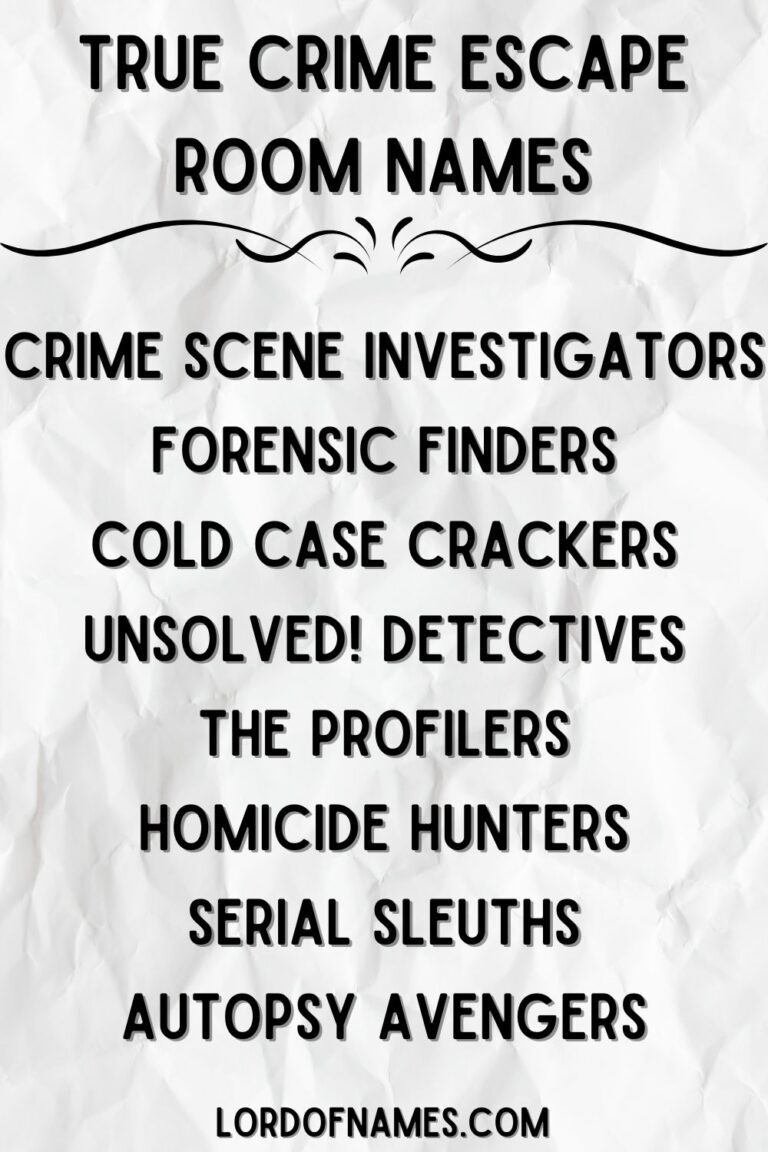 612 Best Escape Room Team Names - Lord Of Names