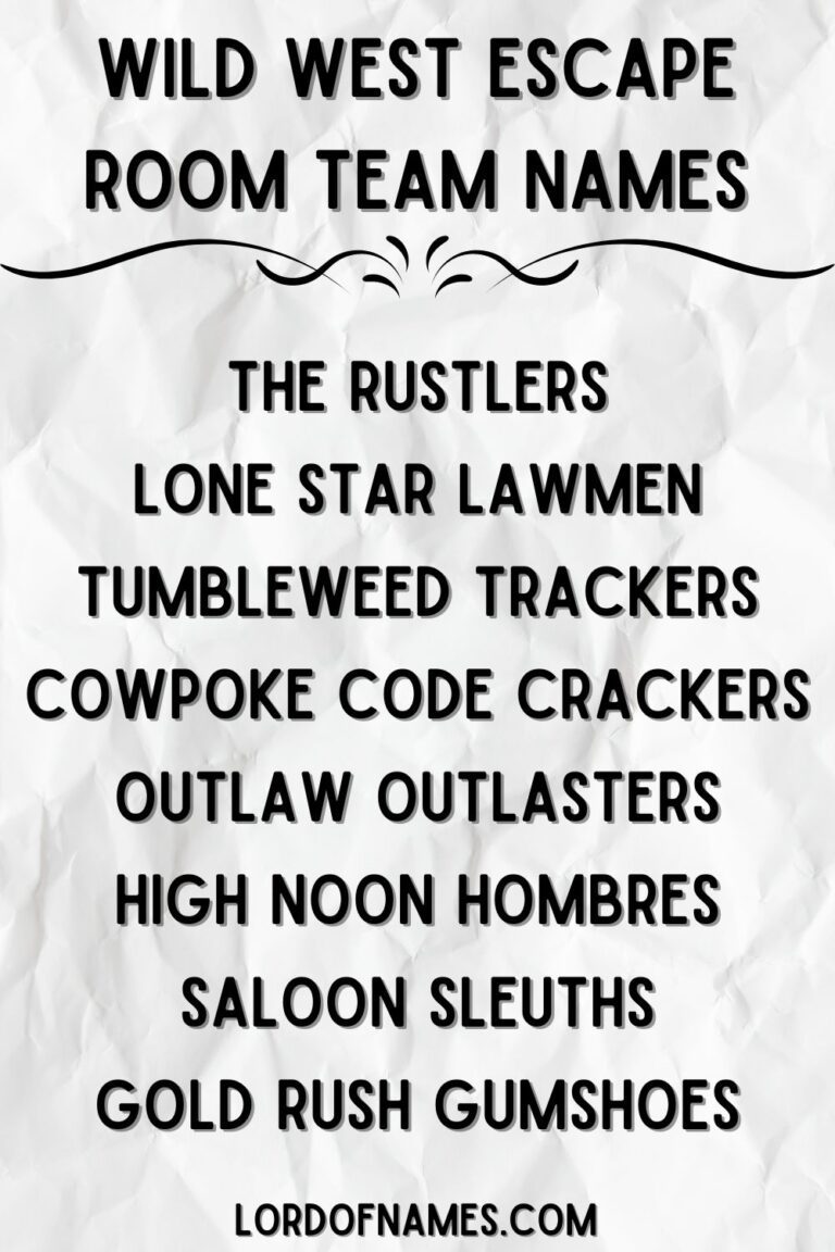 612 Best Escape Room Team Names - Lord Of Names