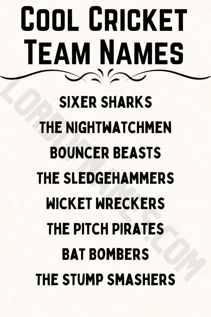 656 Unique Cricket Team Names For Winners [Updated for 2025] - Lord Of ...
