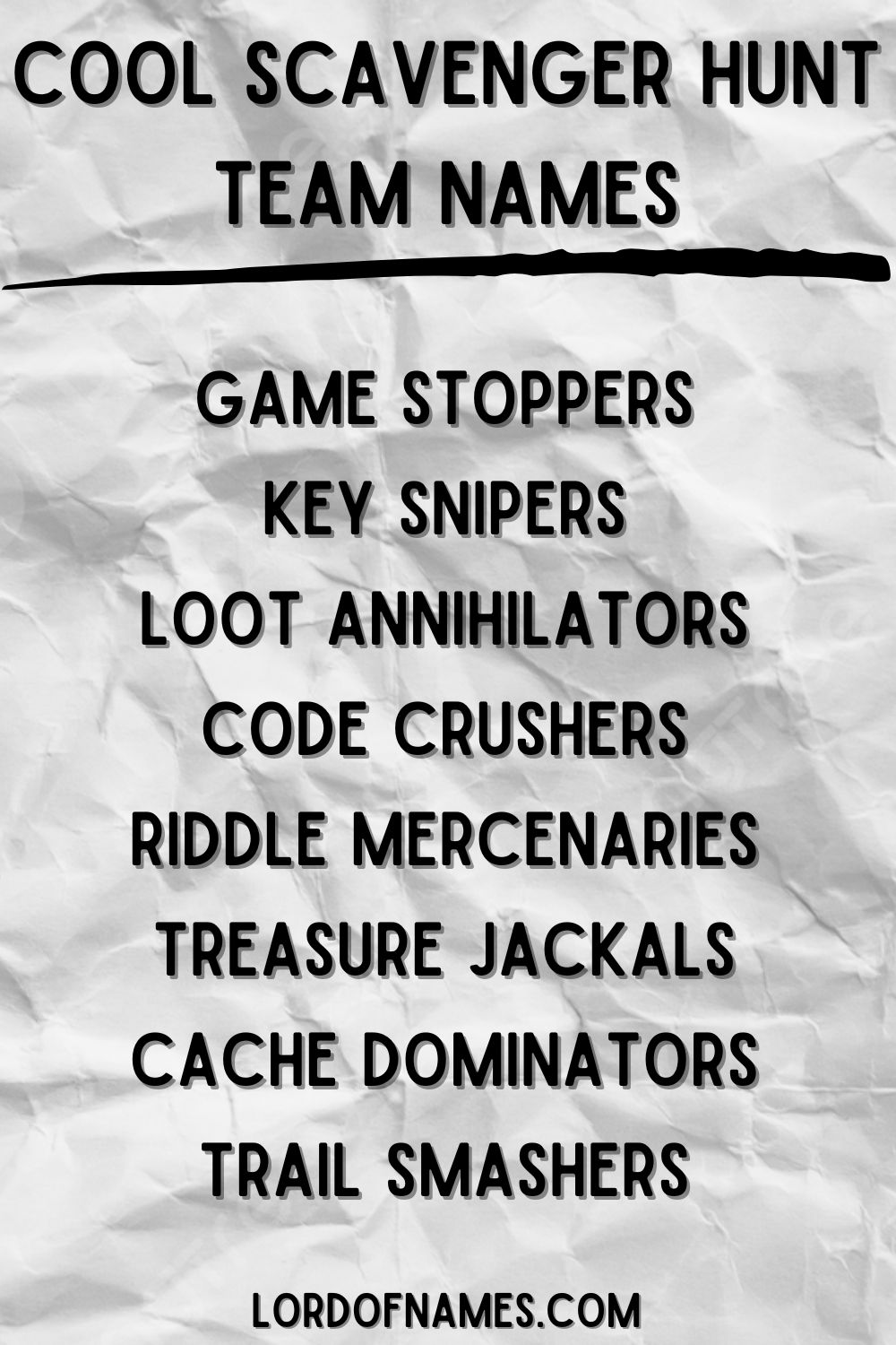 300 Scavenger Hunt Team Names For Explorers [Updated 2024] - Lord Of Names