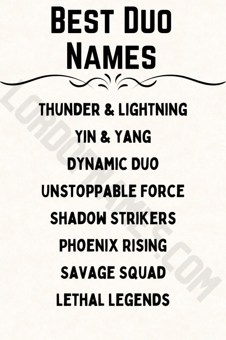 662 Best Duo Names For Team Activities [Duo Name Generator] - Lord Of Names
