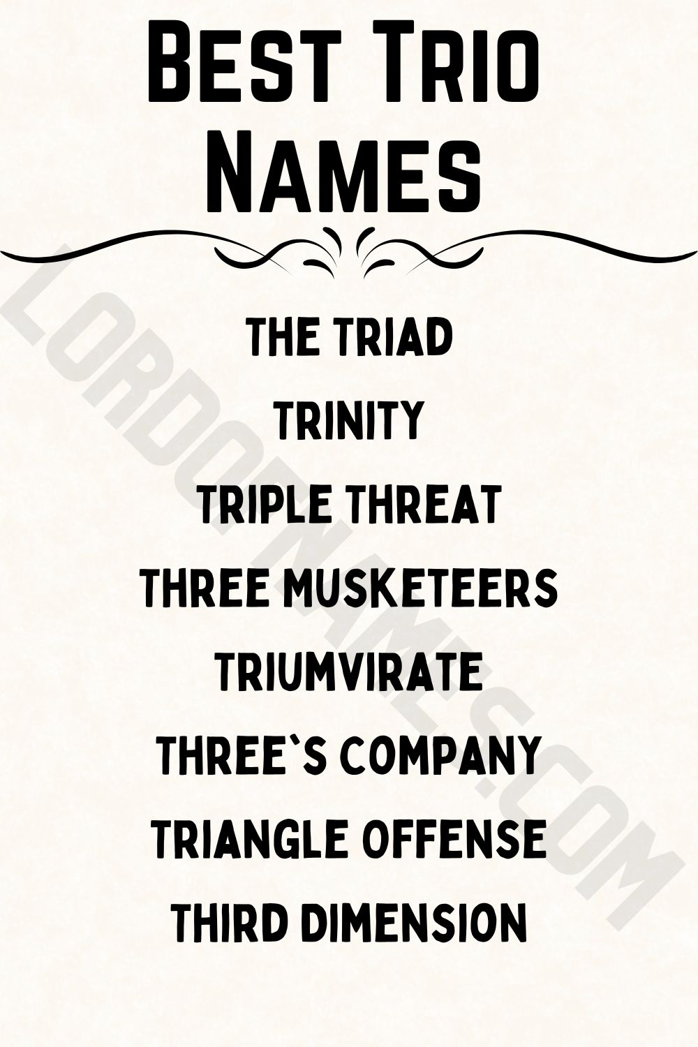836 Best Trio Names For A Group Of 3 Friends - Lord Of Names