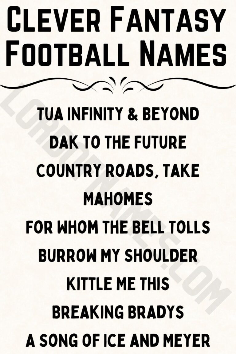 1053 Fantasy Football Team Names [Generator Included] - Lord Of Names