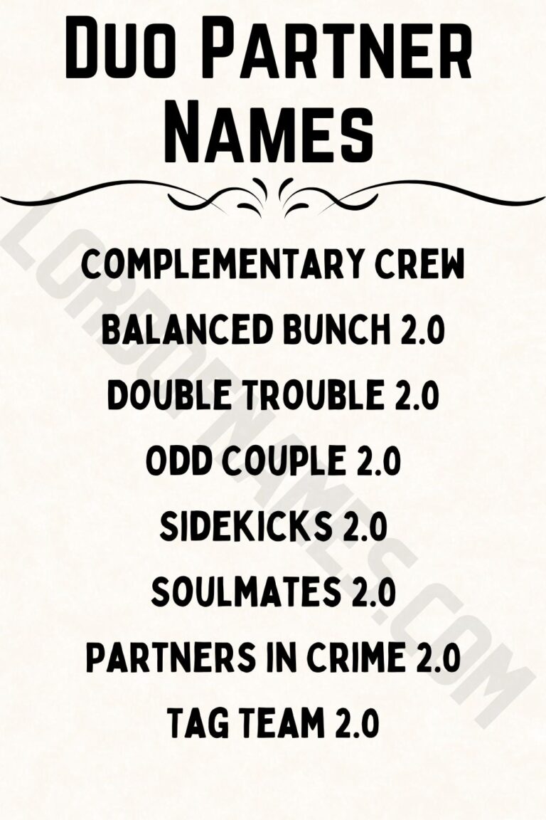 662 Best Duo Names For Team Activities [Duo Name Generator] - Lord Of Names
