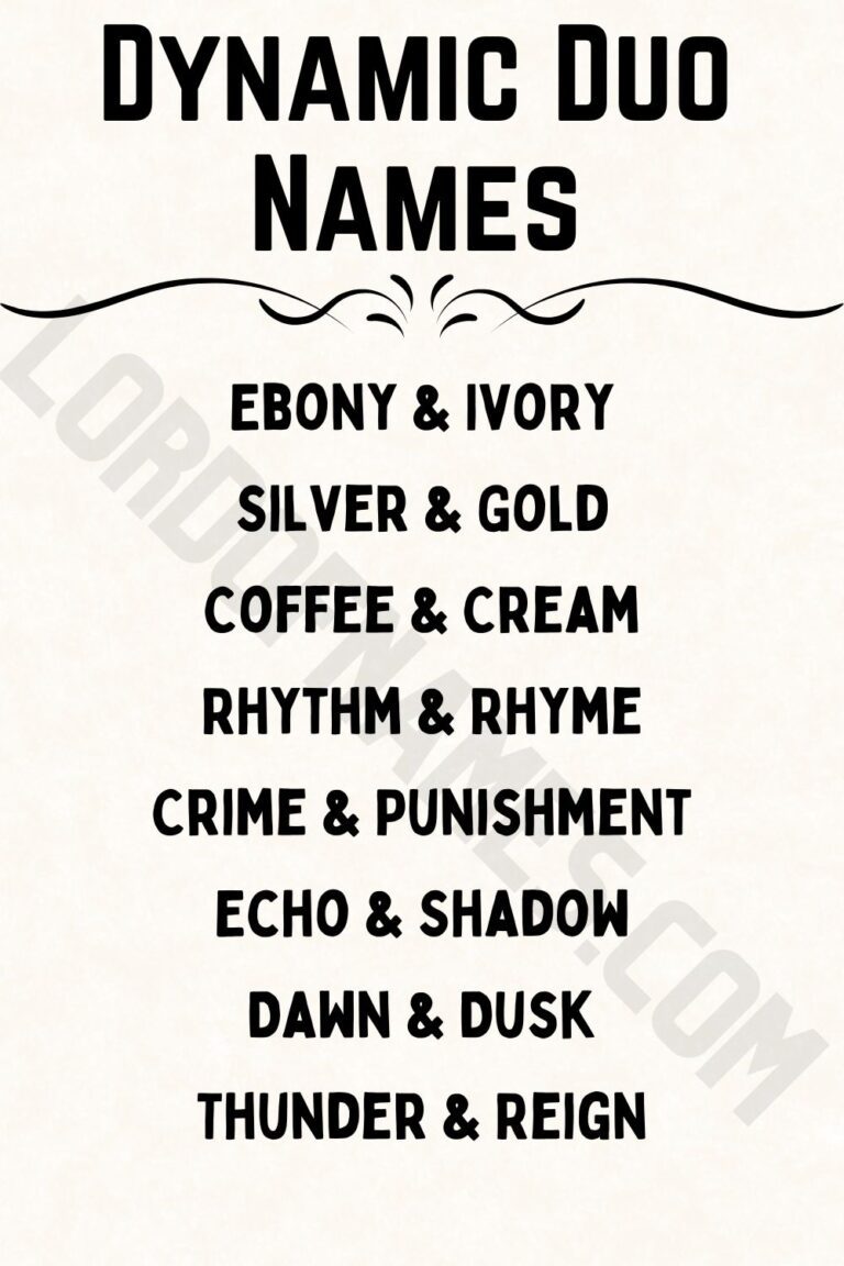 662 Best Duo Names For Team Activities [Duo Name Generator] - Lord Of Names