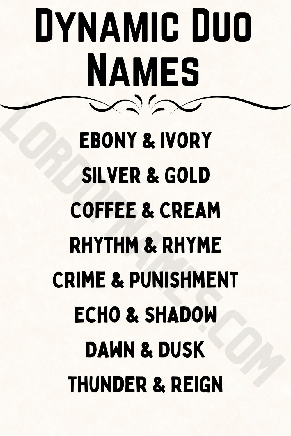 662 Best Duo Names For Team Activities [Duo Name Generator] - Lord Of Names