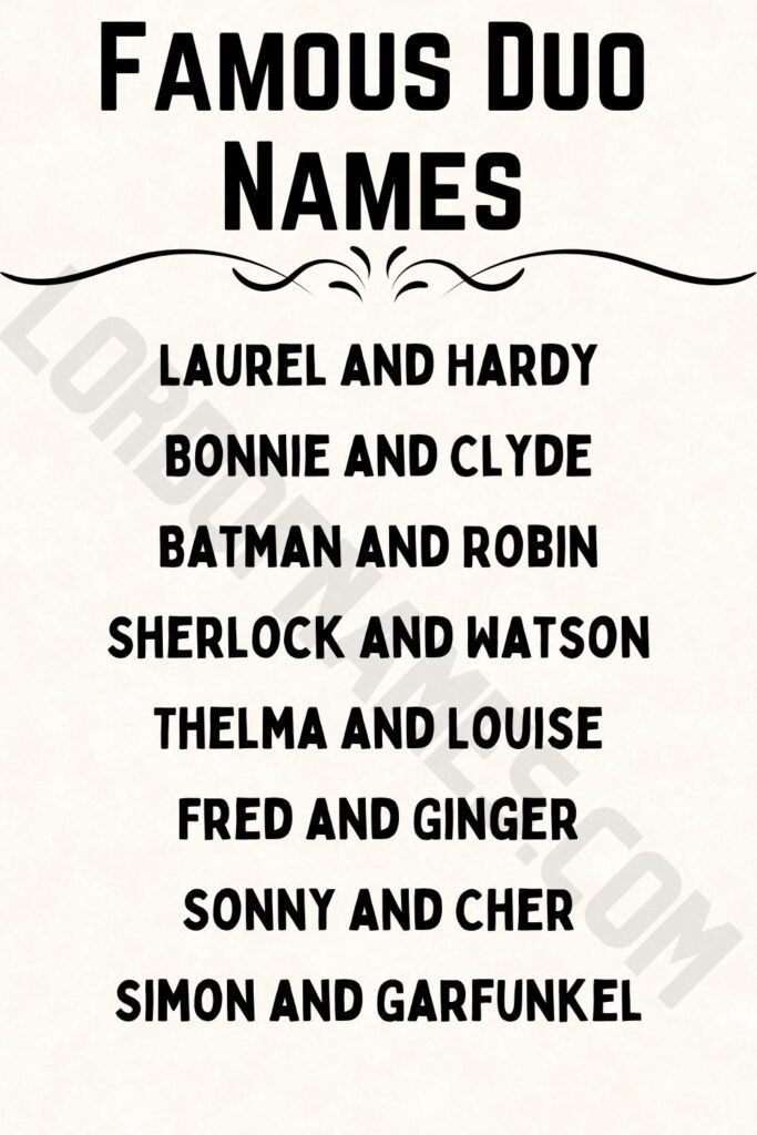 662 Best Duo Names For Team Activities [Duo Name Generator] - Lord Of Names