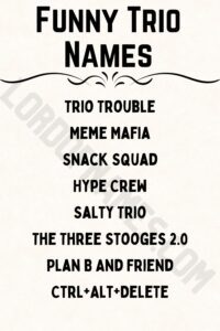 836 Best Trio Names For A Group Of 3 Friends - Lord Of Names