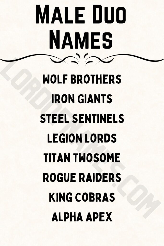662 Best Duo Names For Team Activities [Duo Name Generator] - Lord Of Names