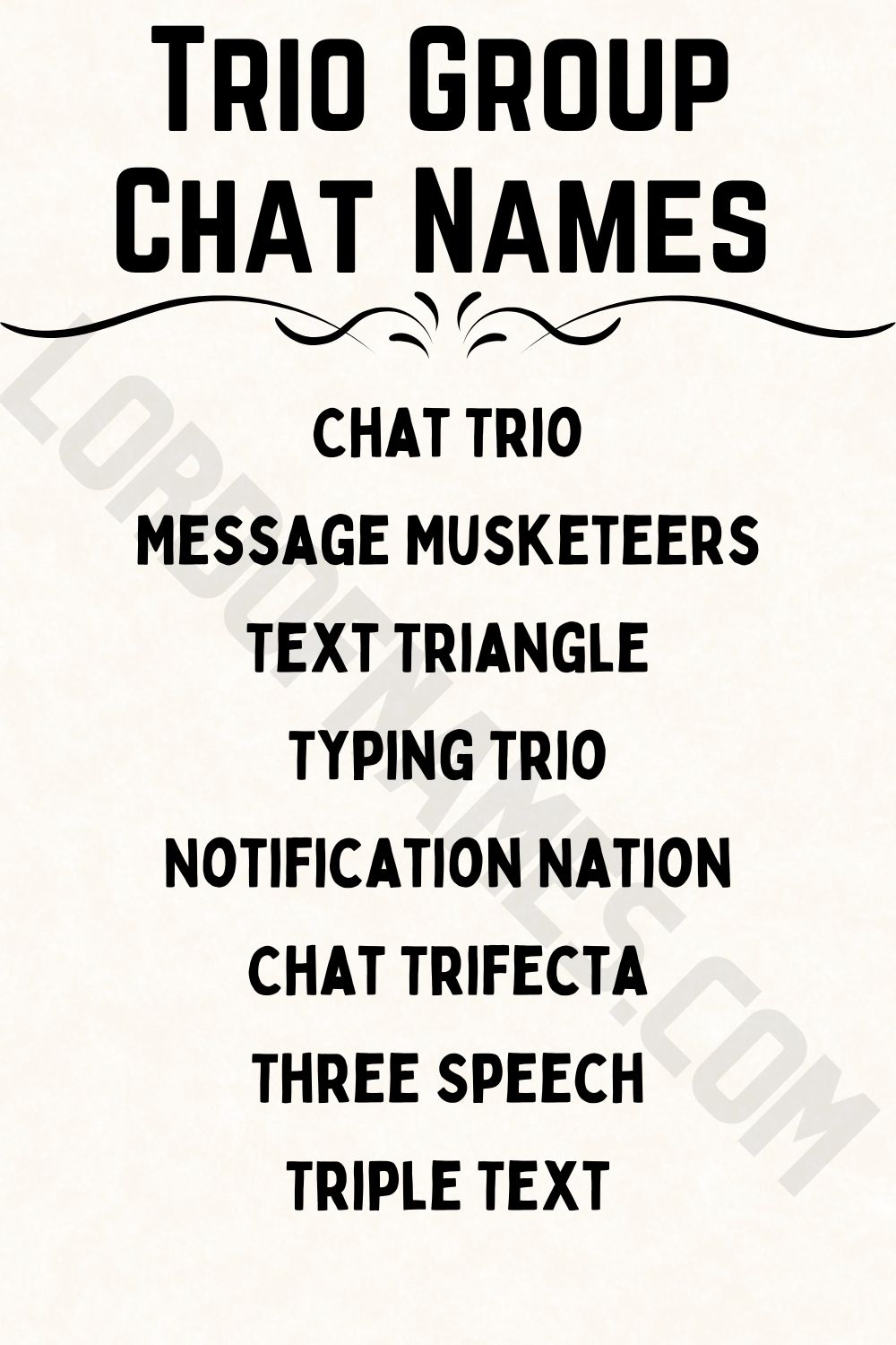 836 Best Trio Names For A Group Of 3 Friends - Lord Of Names