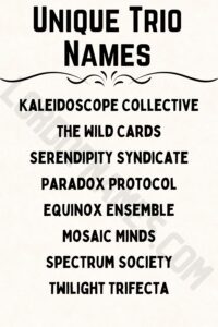 836 Best Trio Names For A Group Of 3 Friends - Lord Of Names