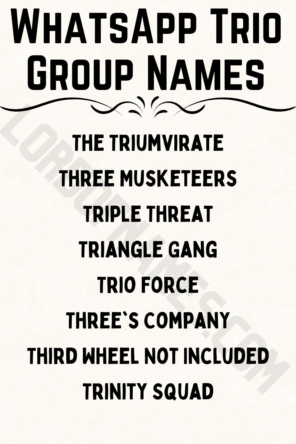 836 Best Trio Names For A Group Of 3 Friends - Lord Of Names