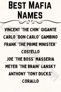 1236 Best Mafia Names [Mafia Name Generator] - Lord Of Names