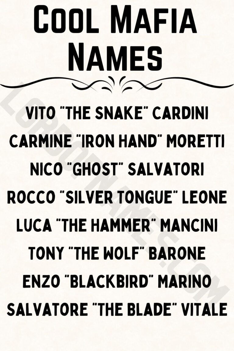 1236 Best Mafia Names [Mafia Name Generator] - Lord Of Names