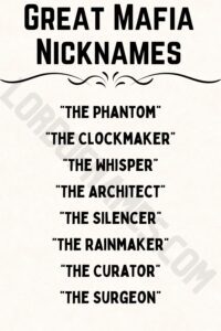 1236 Best Mafia Names [Mafia Name Generator] - Lord Of Names