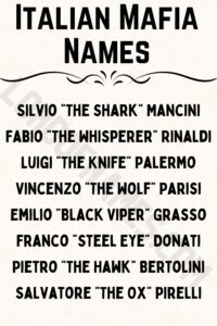1236 Best Mafia Names [Mafia Name Generator] - Lord Of Names