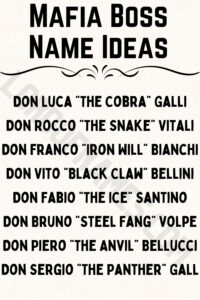 1236 Best Mafia Names [Mafia Name Generator] - Lord Of Names