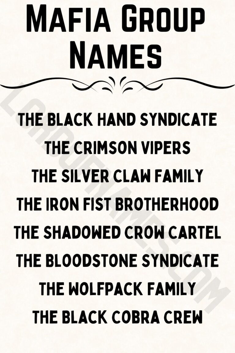 1236 Best Mafia Names [Mafia Name Generator] - Lord Of Names