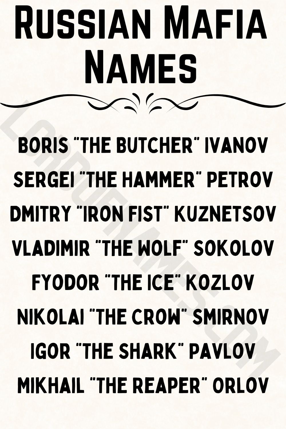 1236 Best Mafia Names [Mafia Name Generator] - Lord Of Names