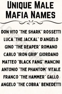 1236 Best Mafia Names [Mafia Name Generator] - Lord Of Names