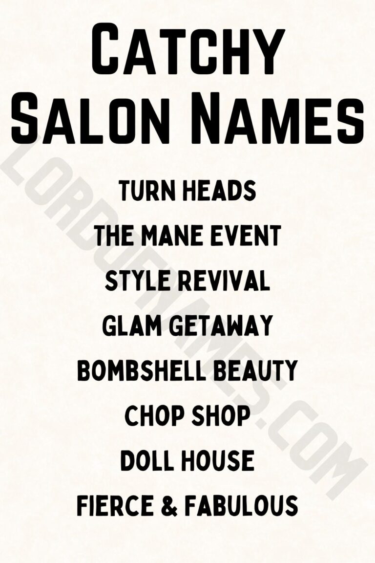 765 Best Salon Names for 2025 [Salon Name Generator] - Lord Of Names