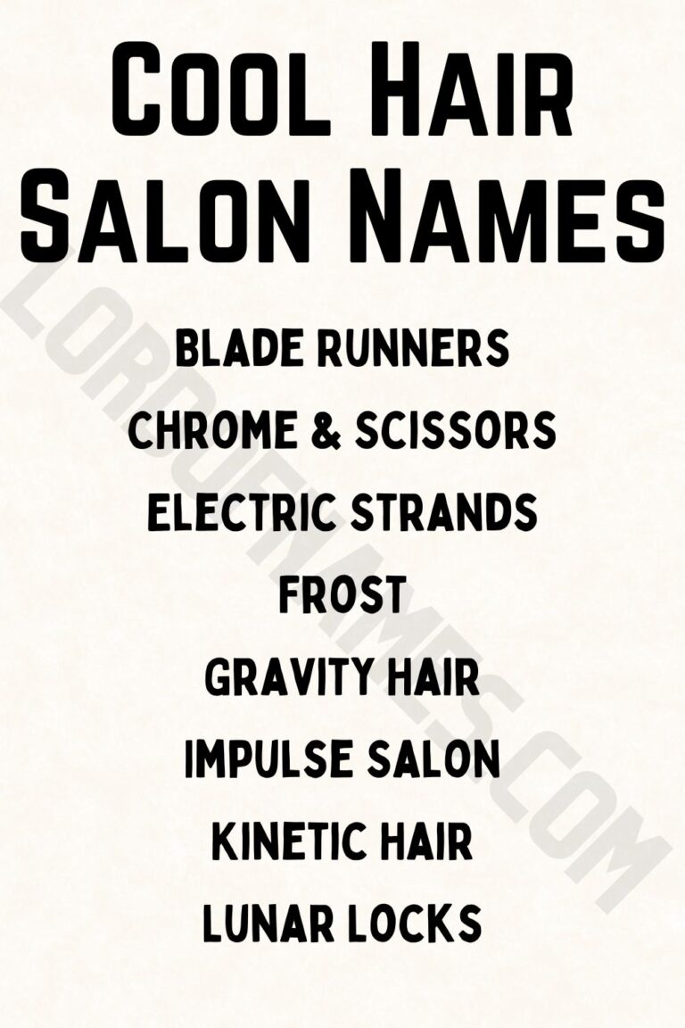 765 Best Salon Names for 2025 [Salon Name Generator] - Lord Of Names