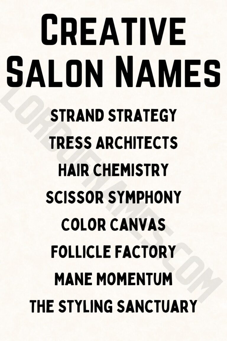 765 Best Salon Names for 2025 [Salon Name Generator] - Lord Of Names