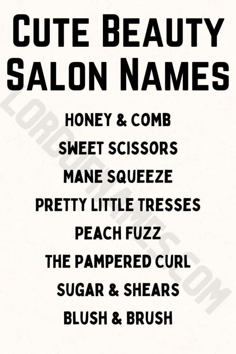 765 Best Salon Names for 2025 [Salon Name Generator] - Lord Of Names
