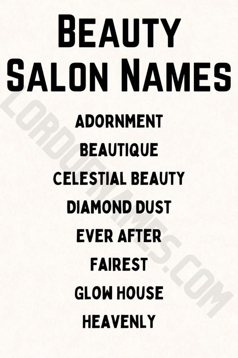 765 Best Salon Names for 2025 [Salon Name Generator] - Lord Of Names