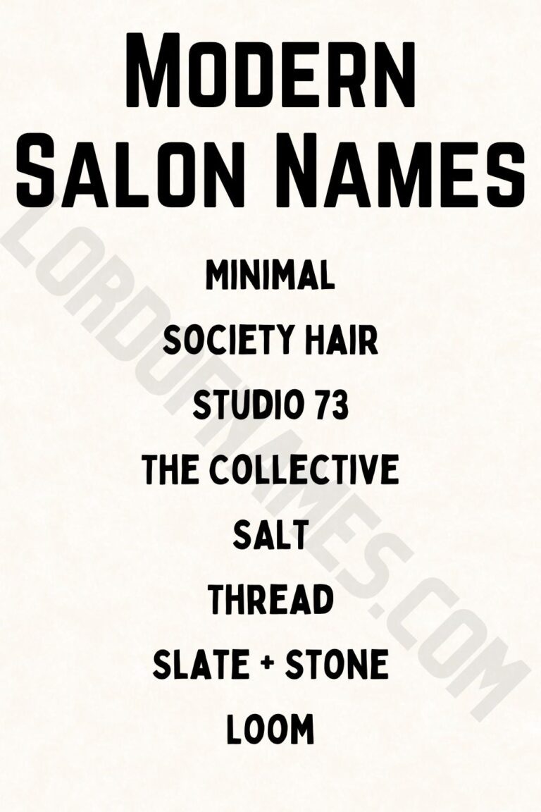 765 Best Salon Names for 2025 [Salon Name Generator] - Lord Of Names