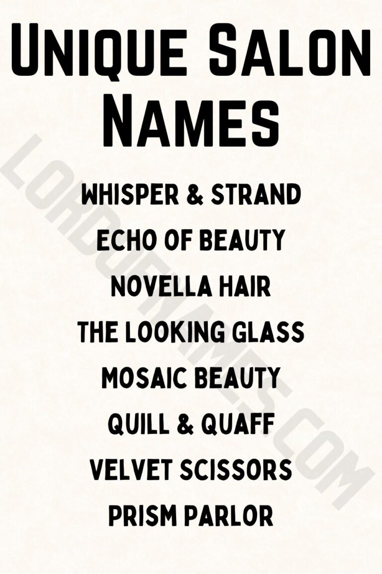 765 Best Salon Names for 2025 [Salon Name Generator] - Lord Of Names
